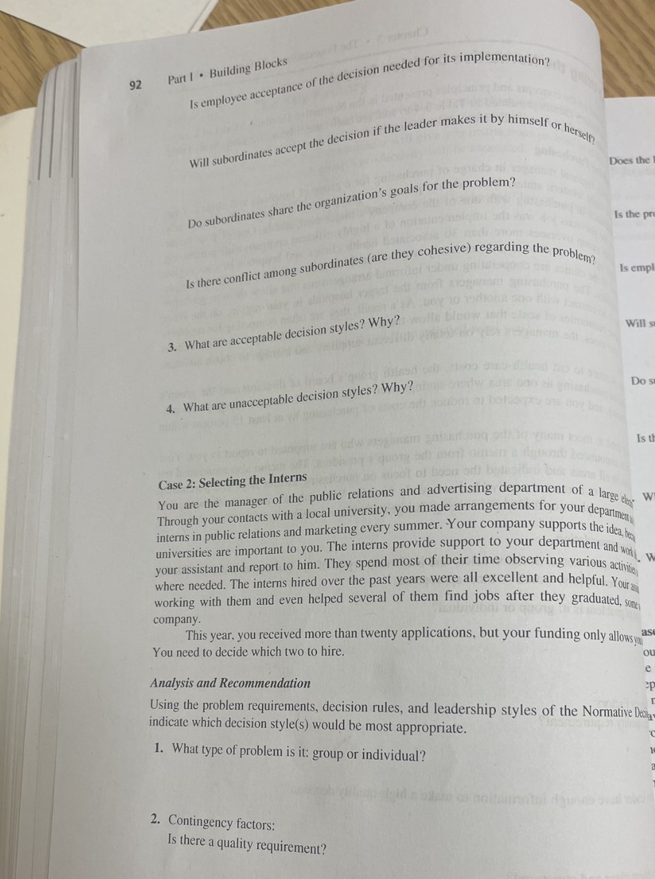 Solved Is the problem clear and structured? Is employee | Chegg.com