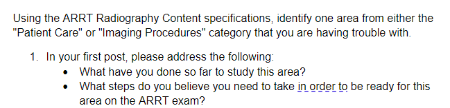 Give me an example of Using the ARRT Radiography | Chegg.com
