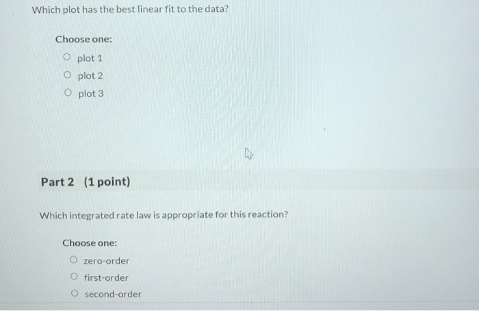 Solved 04 Question (2 points) reaction, A -B, was measured | Chegg.com