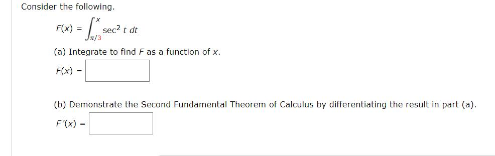 Solved Consider the following F(x) (a) Integrate to find F | Chegg.com