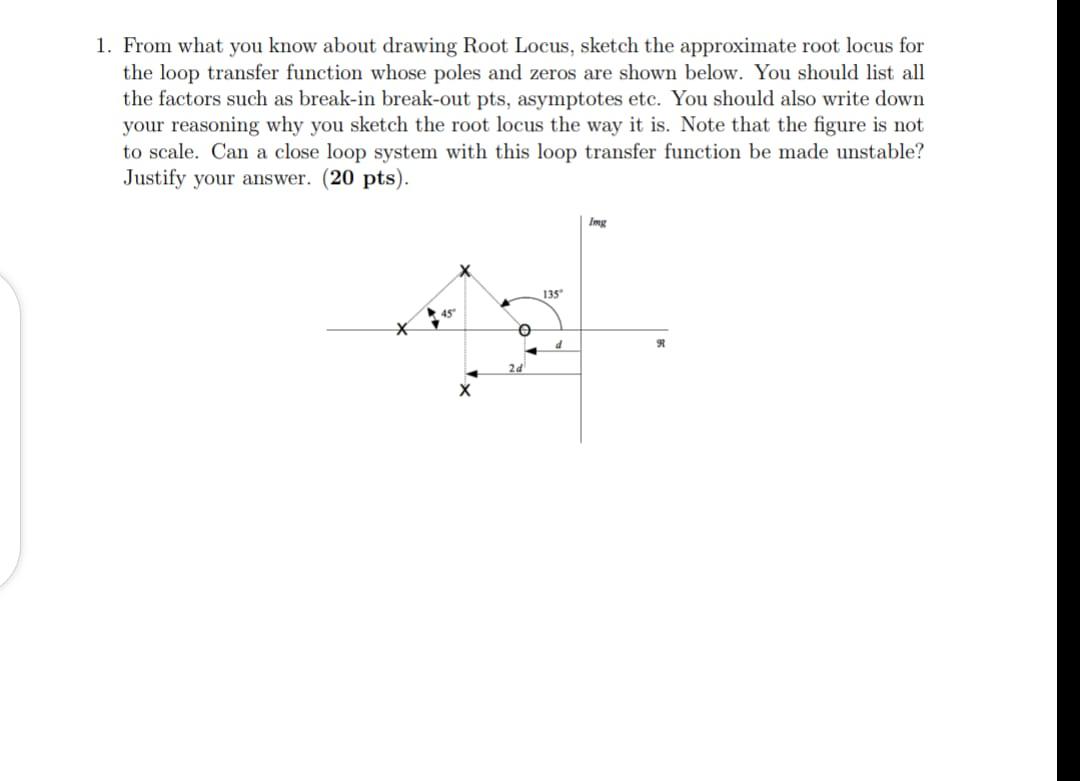 Solved 1. From what you know about drawing Root Locus, | Chegg.com