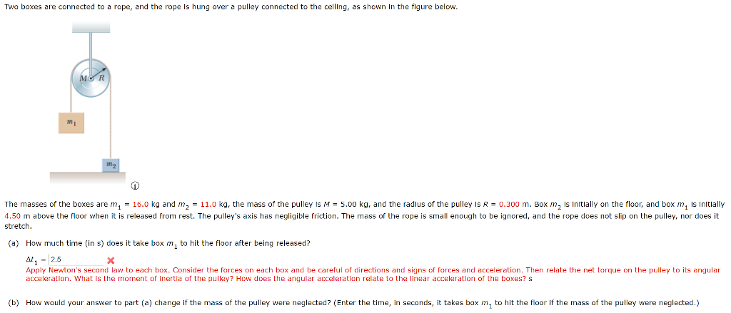 Solved stretch. (a) How much time (in s) does it take box m1 | Chegg.com