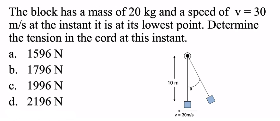 Solved The block has a mass of 20 kg and a speed of v=30 m/s | Chegg.com