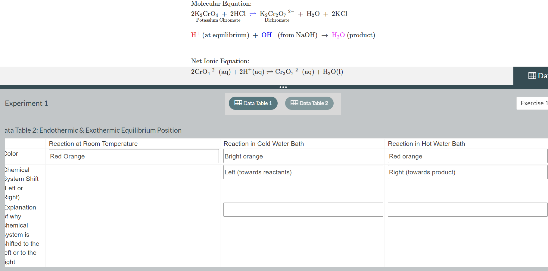 Solved Potassium Chromate 2 K2CrO4+2HCl⇌ Dichromate | Chegg.com