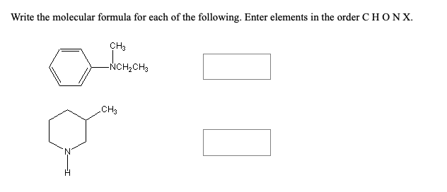 Solved Write the molecular formula for each of the | Chegg.com