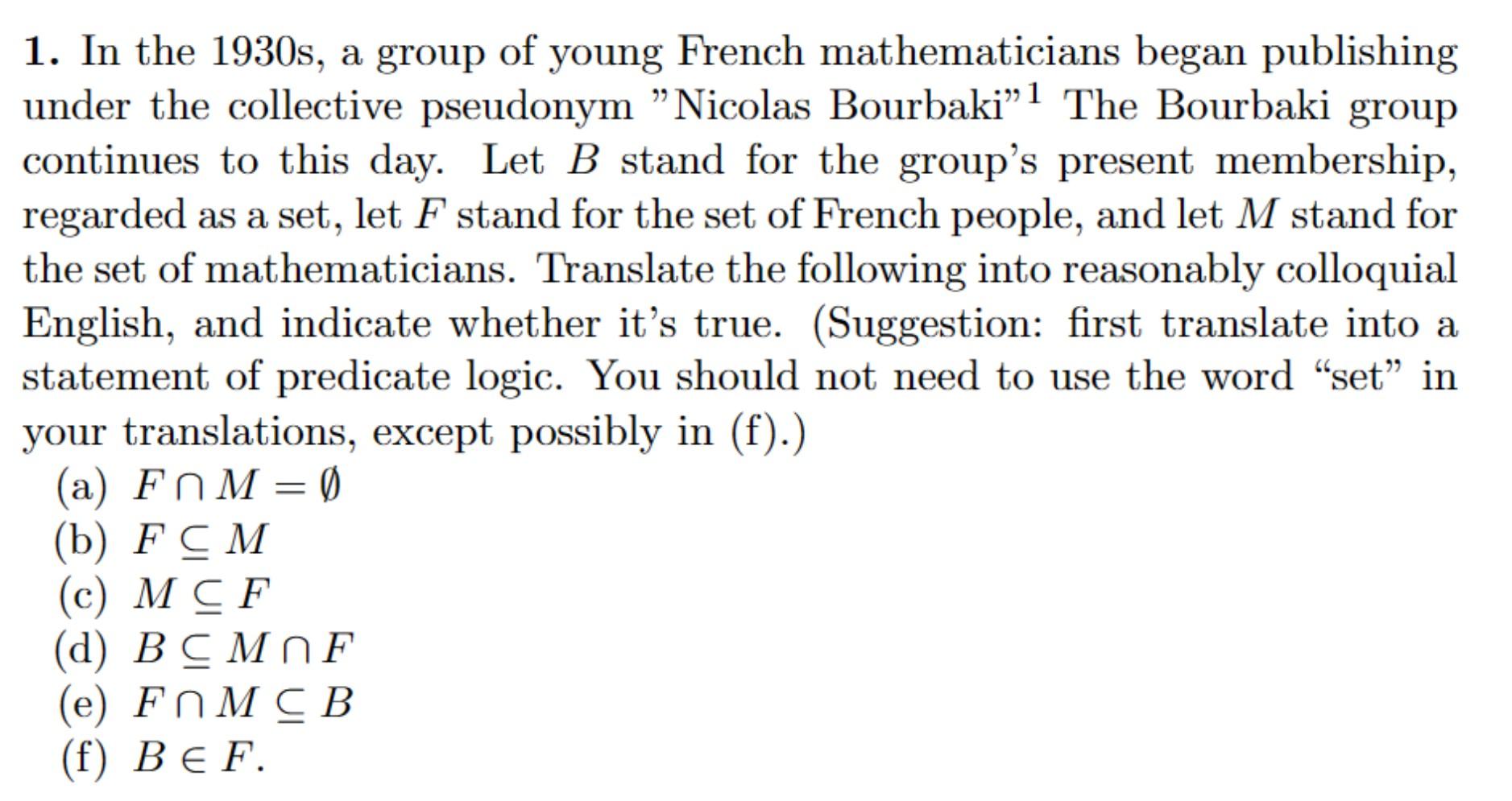 Solved 1. In the 1930 s, a group of young French | Chegg.com