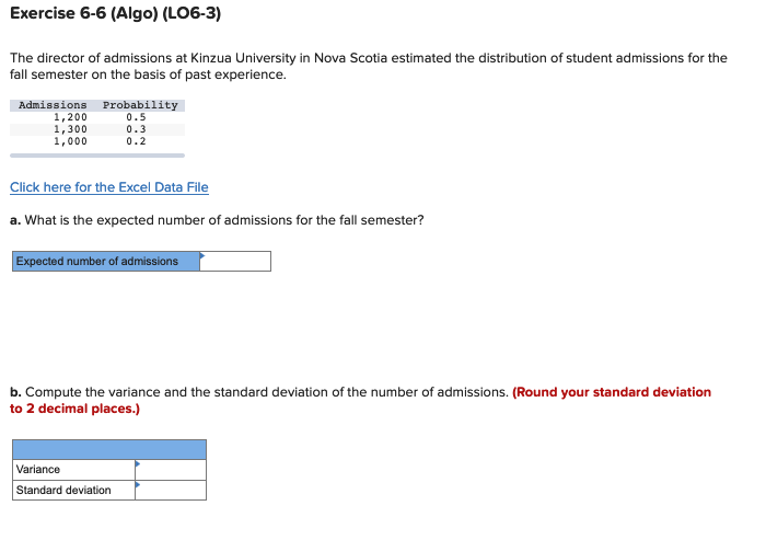 Solved Exercise 6-6 (Algo) (L06-3) The director of | Chegg.com