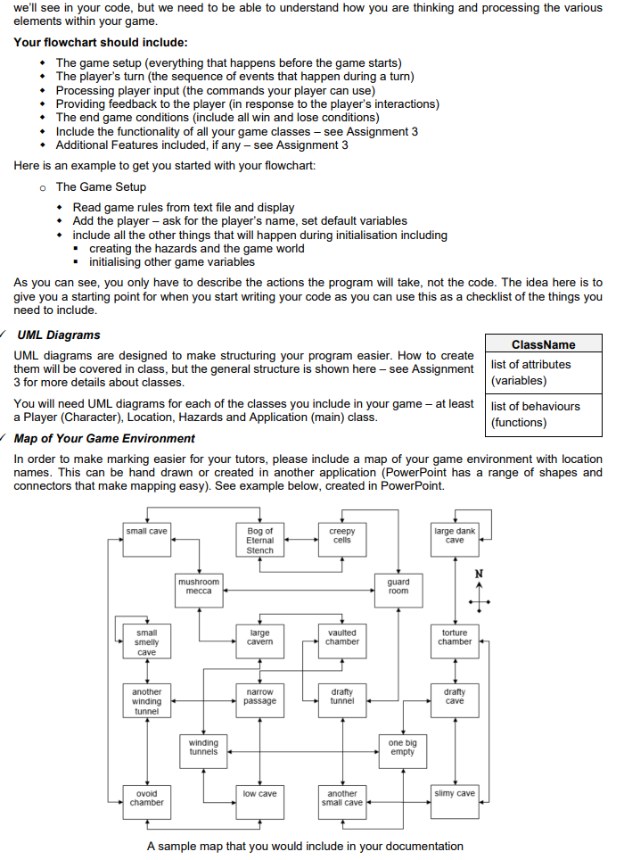 Create a C++ flow chart and ULM diagram for Hunt the | Chegg.com