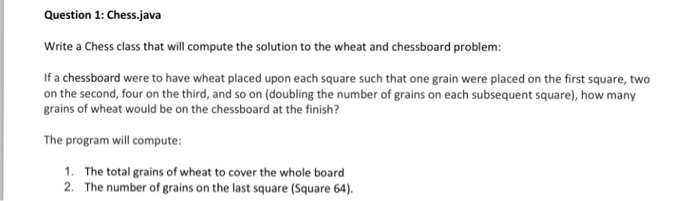Solved Write a Chess class that will compute the solution to | Chegg.com
