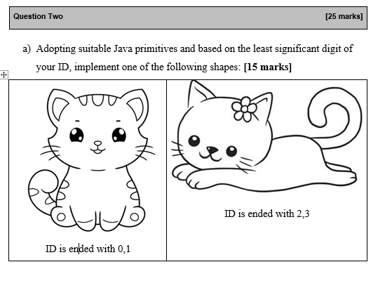 Solved a) Adopting suitable Java primitives and based on the | Chegg.com