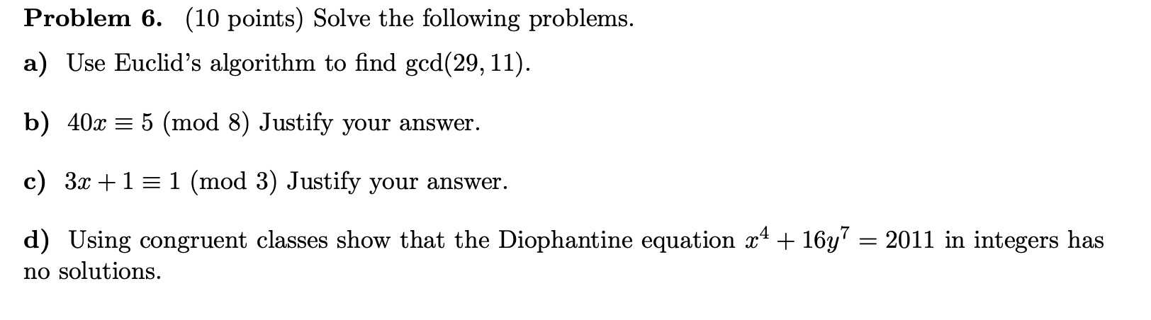 Solved Problem 6. Please solve the following problems. | Chegg.com