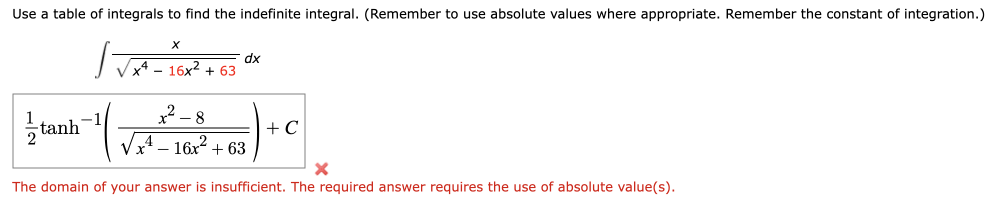 Solved Use a table of integrals to find the indefinite | Chegg.com