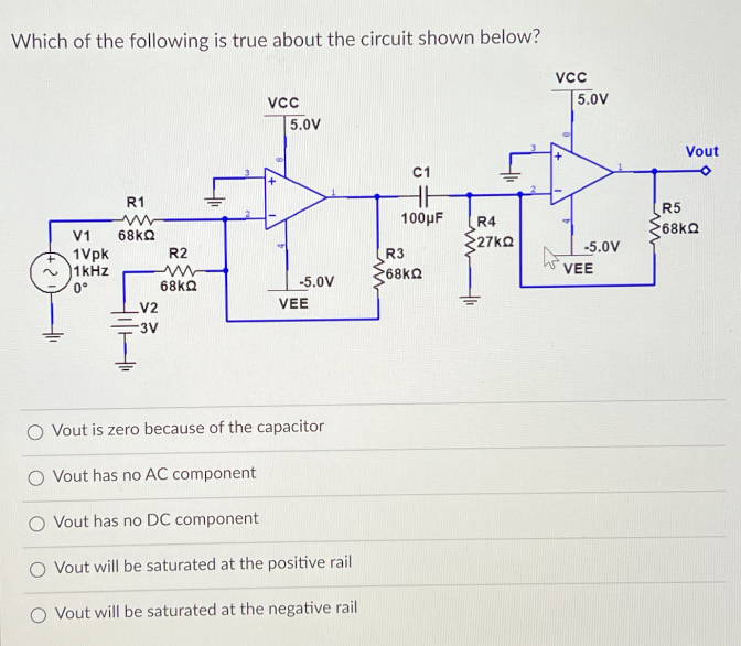 Solved Which of the following is true about the circuit | Chegg.com