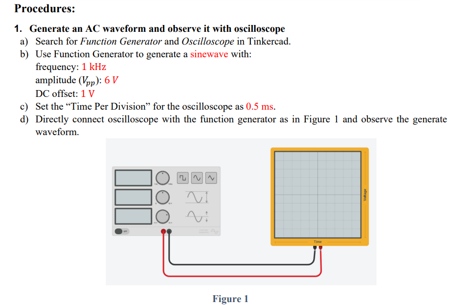 Solved Procedure 1: E) Find maximum voltage Vmax= ____ | Chegg.com