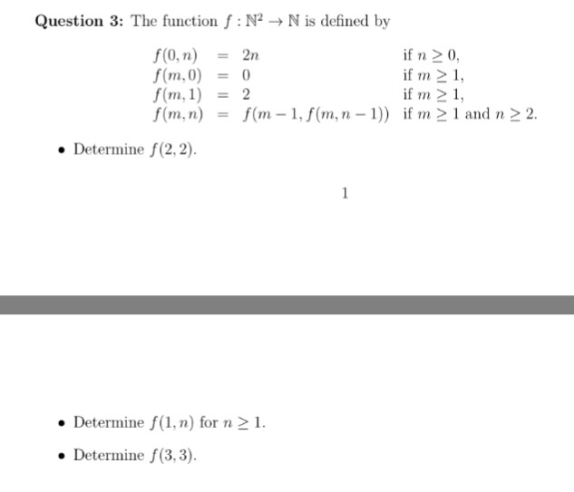 Solved The function f : N^2 rightarrow N is defined by | Chegg.com
