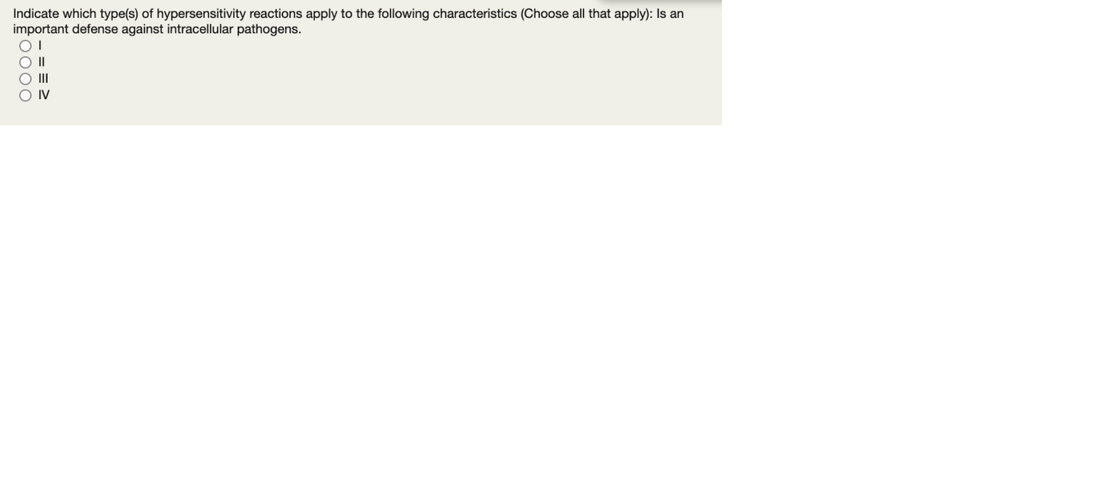 Solved Indicate which type(s) of hypersensitivity reactions | Chegg.com