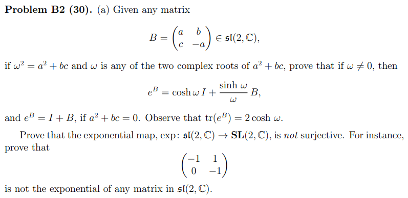 Solved Problem B2 (30). (a) Given any matrix | Chegg.com