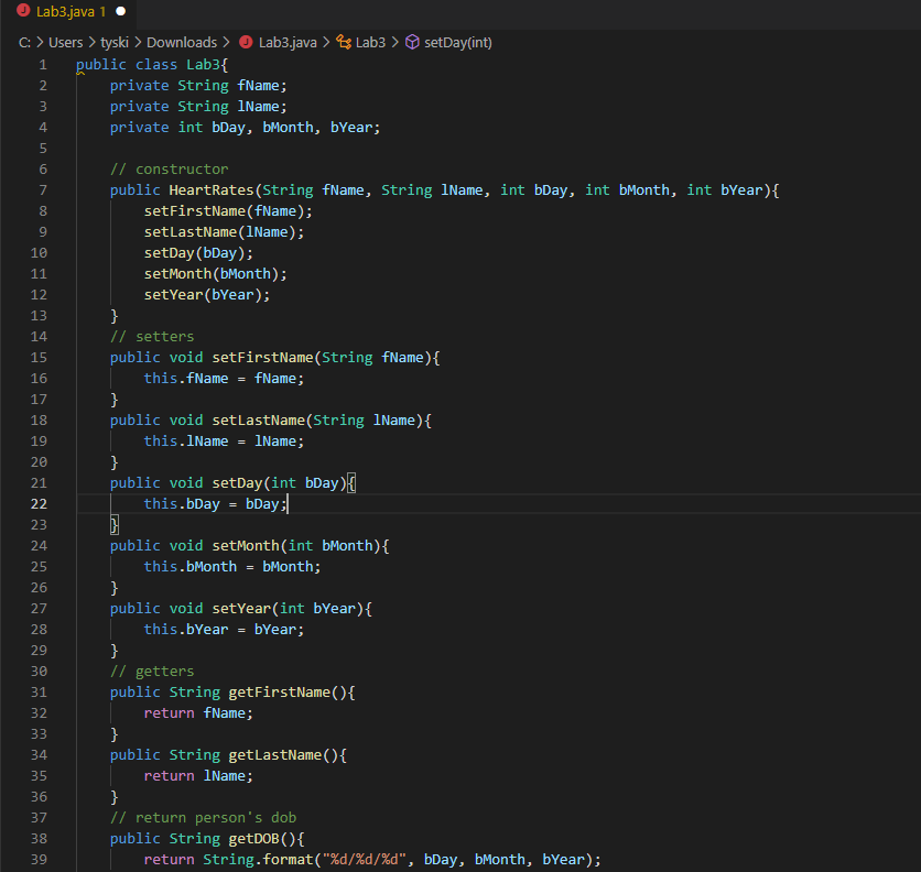Solved 1 Lab3.java 1 C: > Users > tyski > Downloads > | Chegg.com