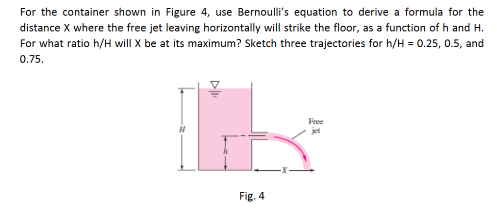 For the container shown in Figure 4, use Bernoulli's | Chegg.com