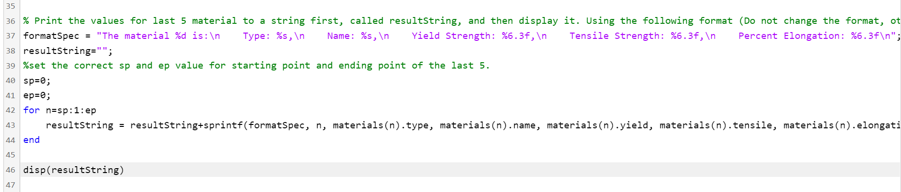 Solved Write a MATLAB program that will: 1. Load material | Chegg.com