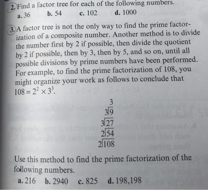 Solved Find a factor tree for each of the following numbers. | Chegg.com