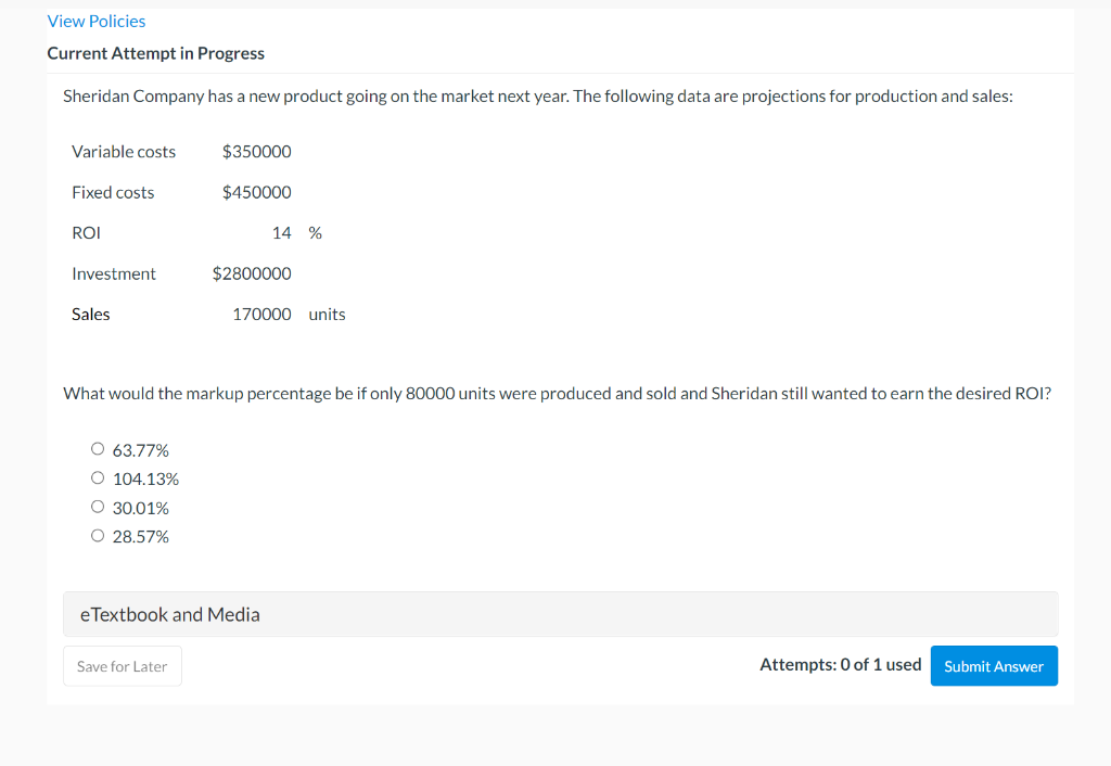 Solved Sheridan Company has a new product going on the | Chegg.com