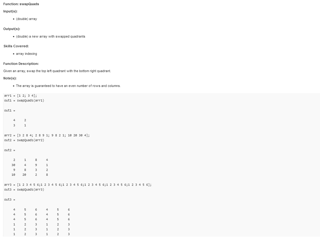 Function: cleanData Input(s): • (double) NxM array | Chegg.com