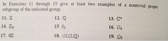 Solved In Exercises 11 through 19 give at least two examples | Chegg.com