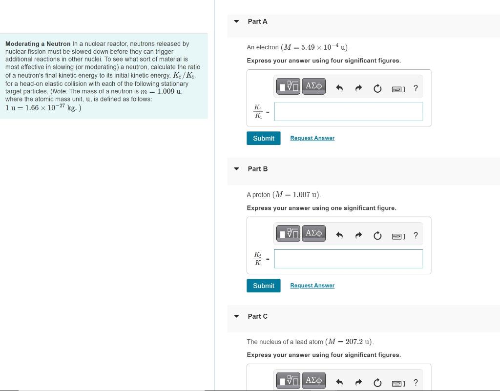 Solved Moderating a Neutron In a nuclear reactor, neutrons | Chegg.com