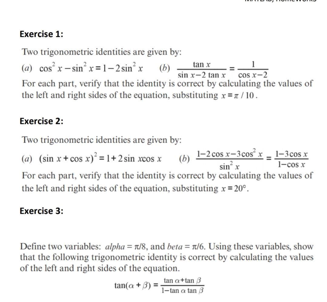 Solved Using Matlab Only I Need Full Answer Of Exercises Chegg