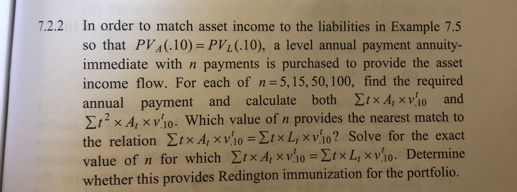 2.2 In order to match asset income to the liabilities | Chegg.com