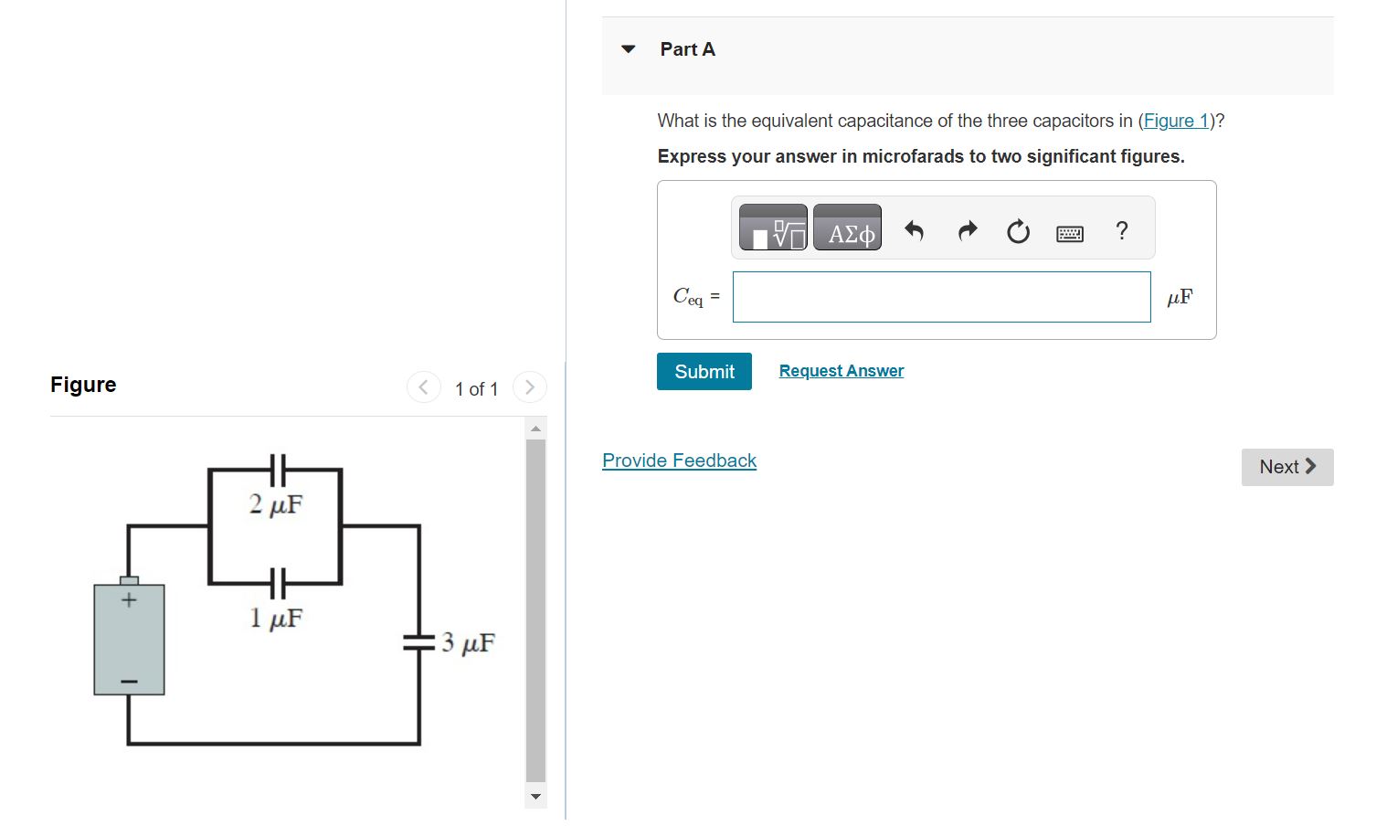 Solved What is the equivalent capacitance of the three | Chegg.com