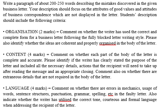 Solved PART A: 10 MARKS The following is a poorly written | Chegg.com