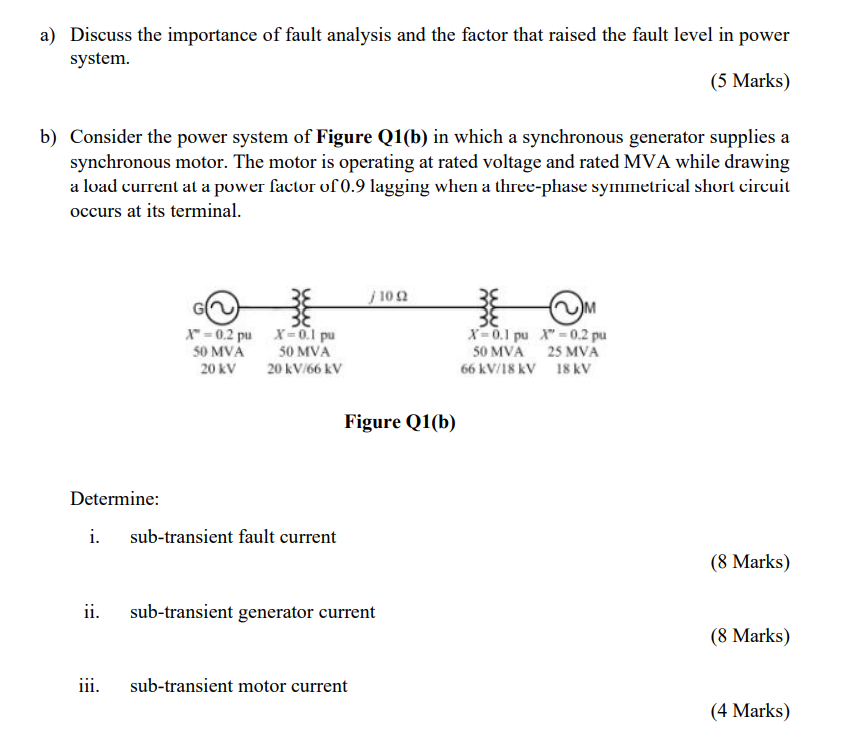 Solved a) Discuss the importance of fault analysis and the | Chegg.com