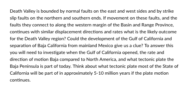 Solved Death Valley is bounded by normal faults on the east | Chegg.com