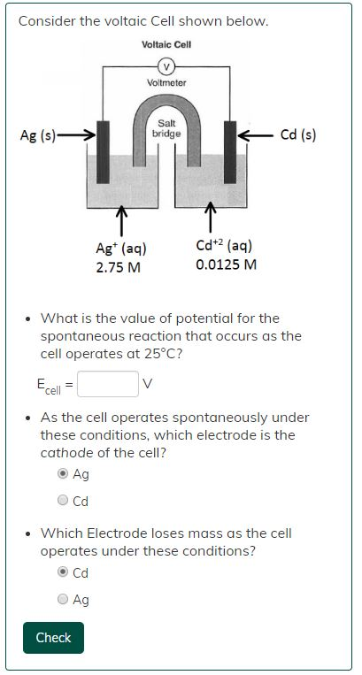 Solved Consider the voltaic Cell shown below. Voltaic Cell | Chegg.com