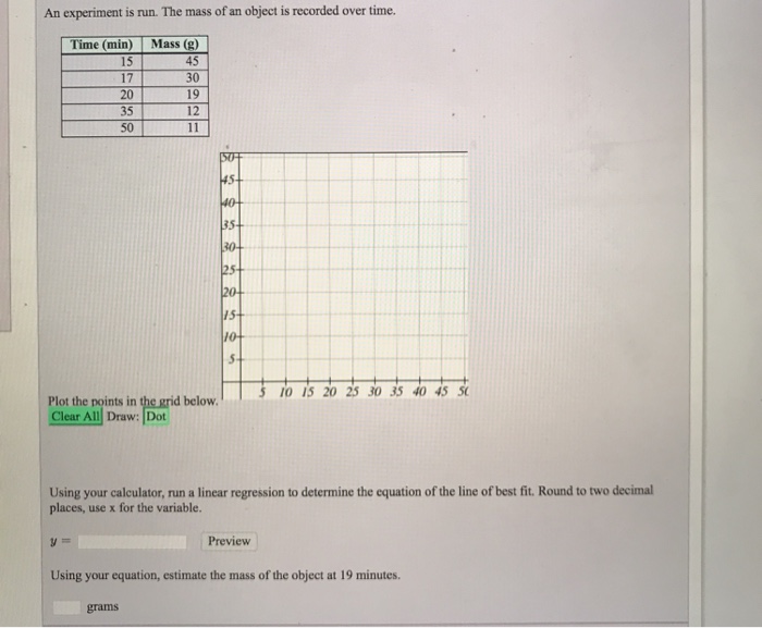 Solved An experiment is run. The mass of an object is | Chegg.com