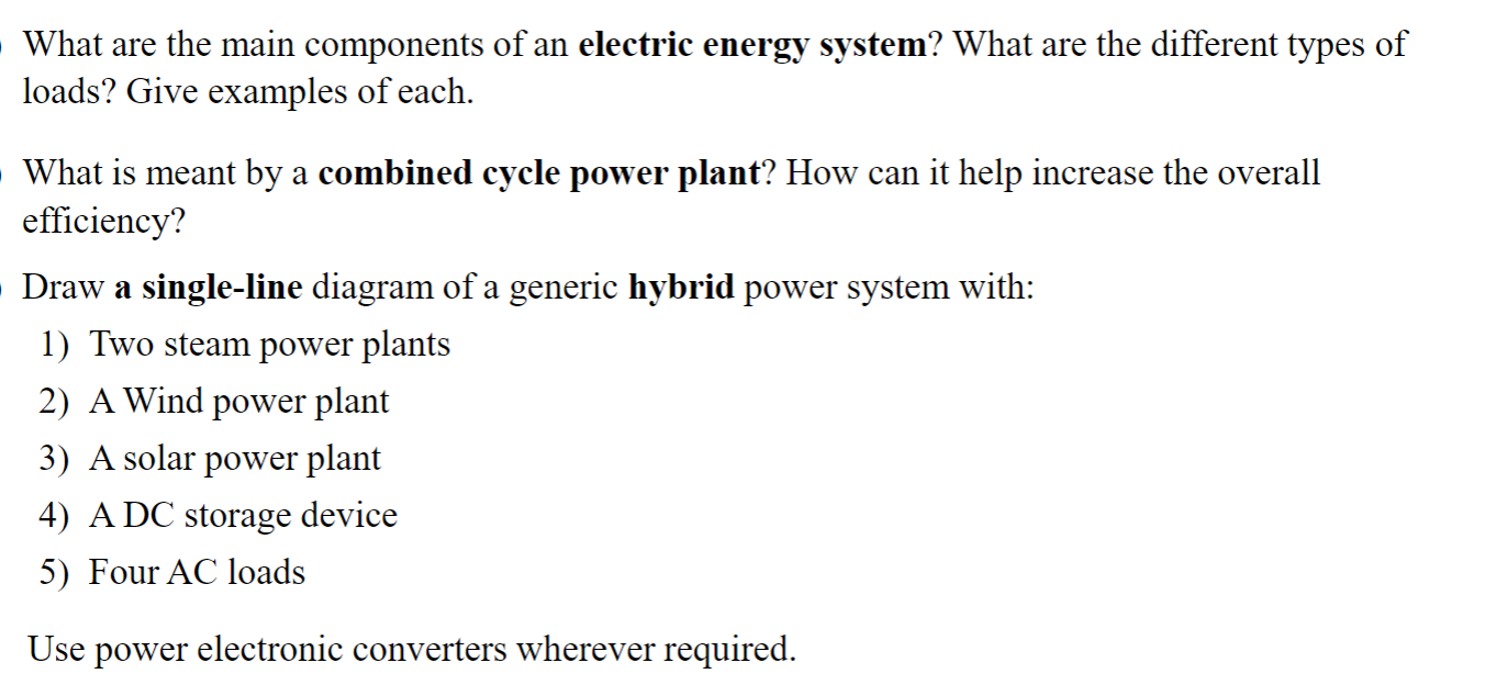 Solved What are the main components of an electric energy | Chegg.com