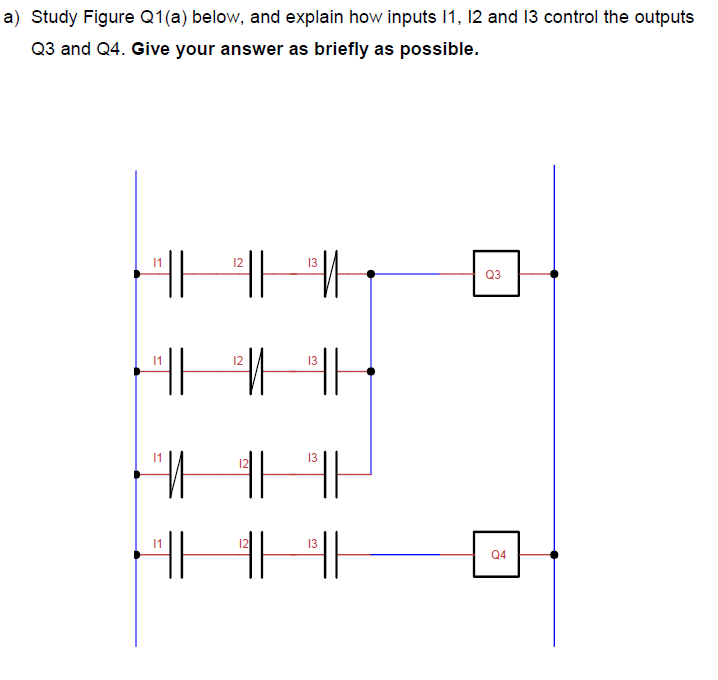 Solved Figure Q1a has been modified to the ladder diagram | Chegg.com