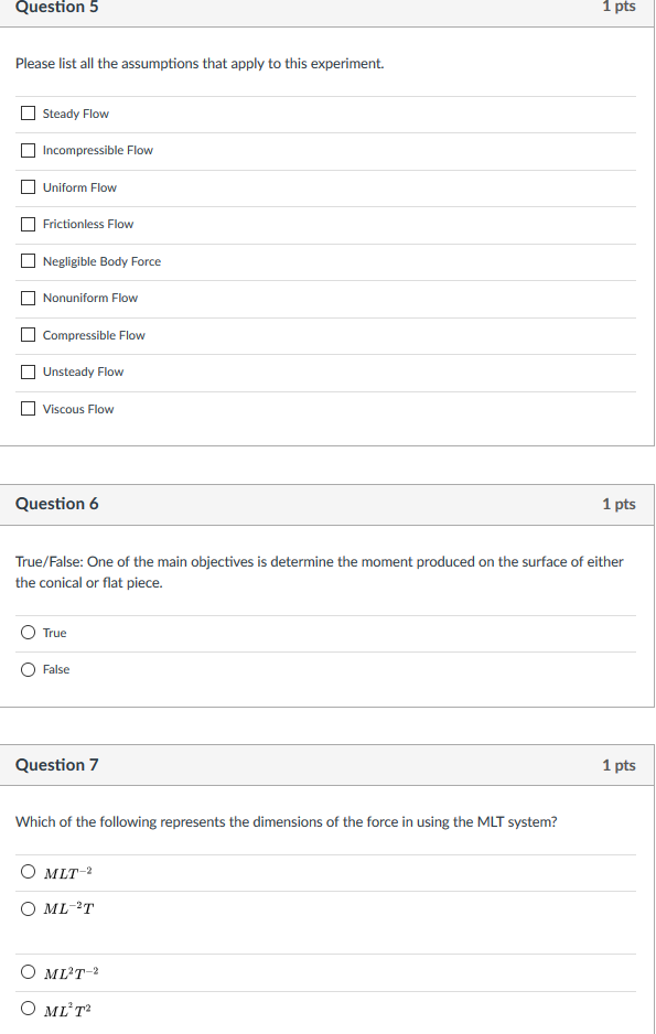 Solved Question 5 1 pts Please list all the assumptions that | Chegg.com