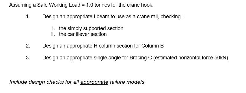 Assuming a Safe Working Load = 1.0 tonnes for the | Chegg.com