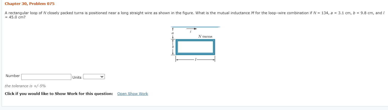 Solved Chapter 30, Problem 075 A rectangular loop of N | Chegg.com