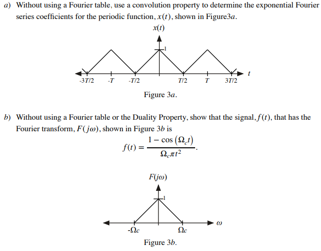 Solved a)Without using a Fourier table, use a convolution | Chegg.com