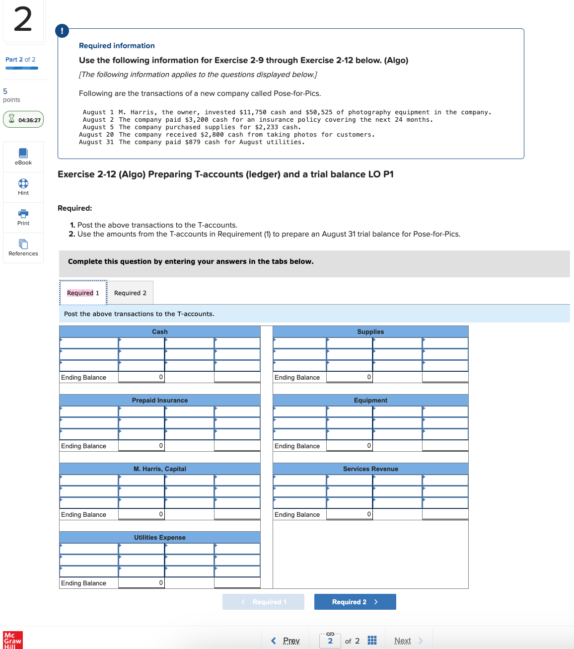 Solved 2Required informationPart 2 of 2Use the following | Chegg.com Solved 2Required informationPart 2 of 2Use the following | Chegg.com
