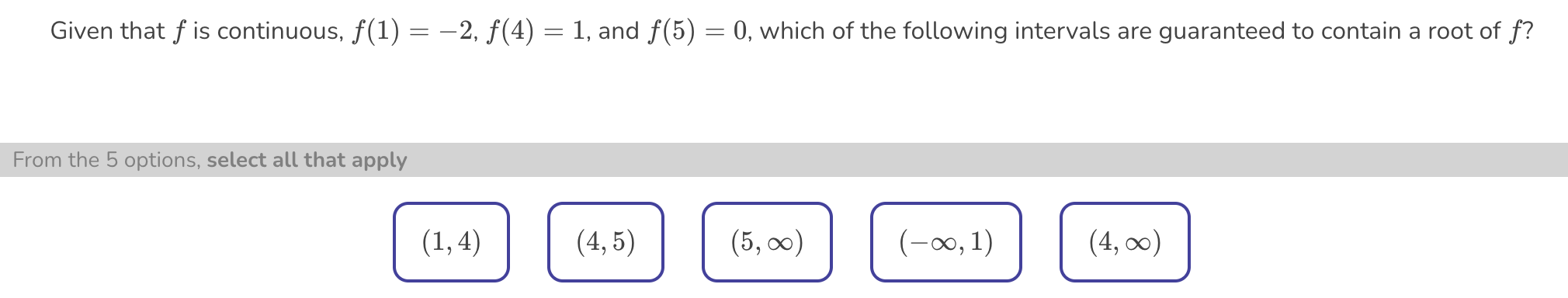 Solved Given that f ﻿is continuous, f(1)=-2,f(4)=1, ﻿and | Chegg.com