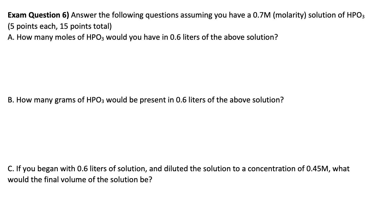 Solved Exam Question 6) Answer the following questions | Chegg.com