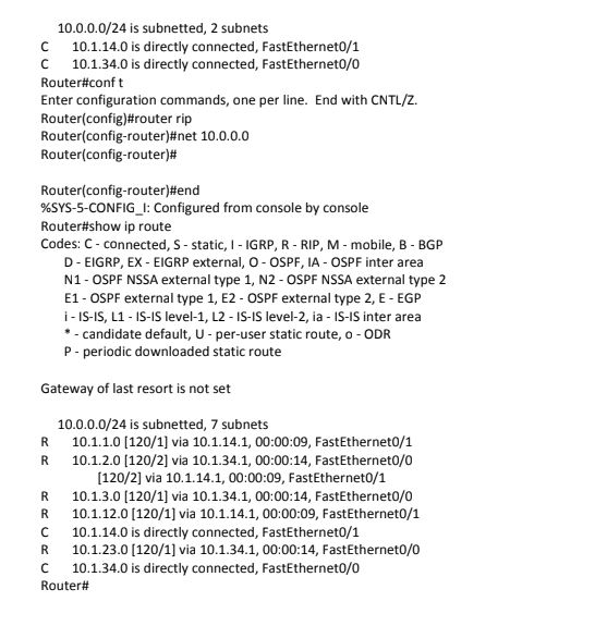 Solved 10.0.0.0/24 is subnetted, 3 subnets C 10.1.1.0 is | Chegg.com