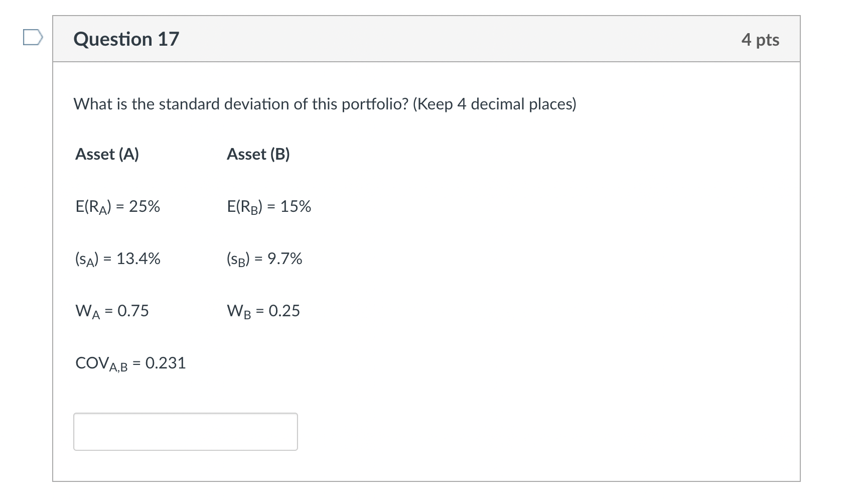 Solved What is the standard deviation of this portfolio? | Chegg.com