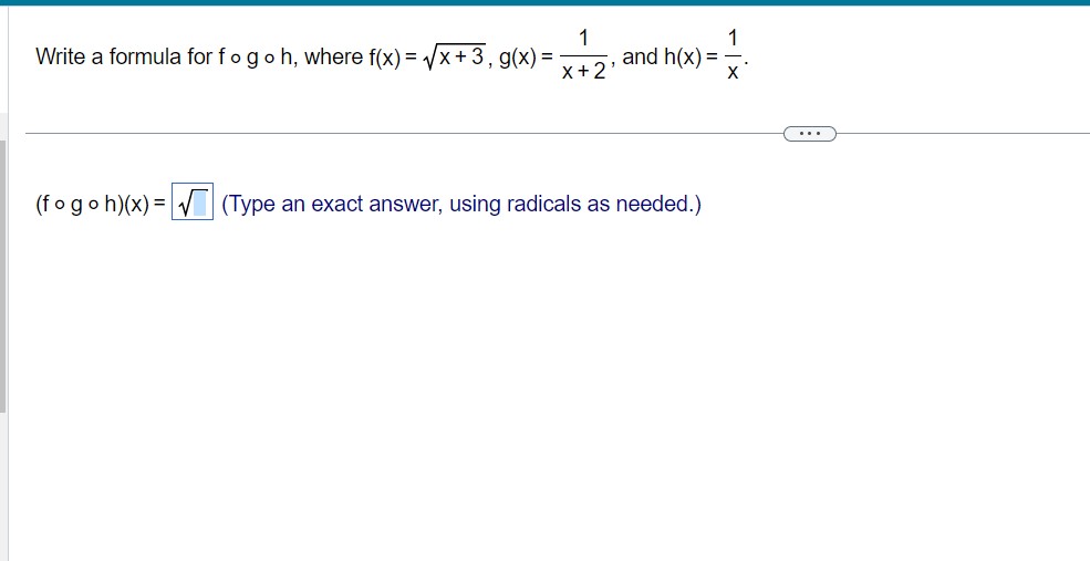 Solved Write a formula for f@g@h, ﻿where | Chegg.com