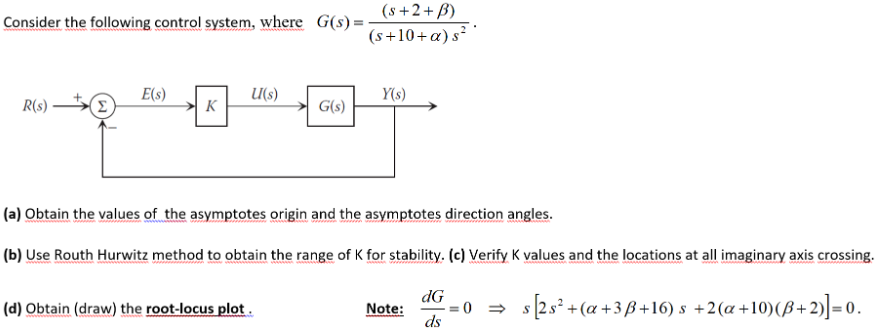 Solved Consider the following control system, where | Chegg.com